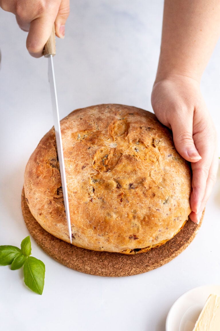Tomato Basil Bread Recipe - By Hand or in Bread Machine
