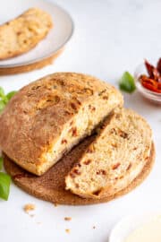 Tomato Basil Bread Recipe - By Hand or in Bread Machine