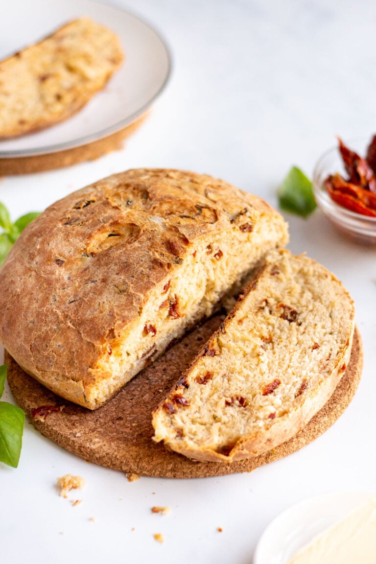 Tomato Basil Bread Recipe - By Hand or in Bread Machine