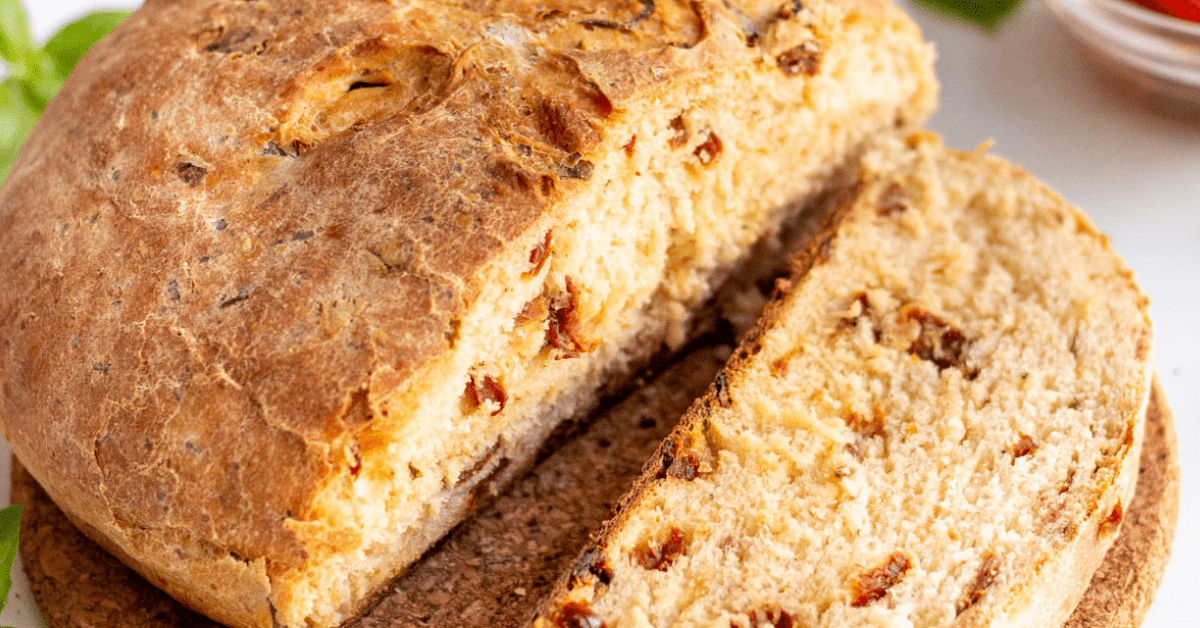 Tomato Basil Bread Recipe - By Hand or in Bread Machine