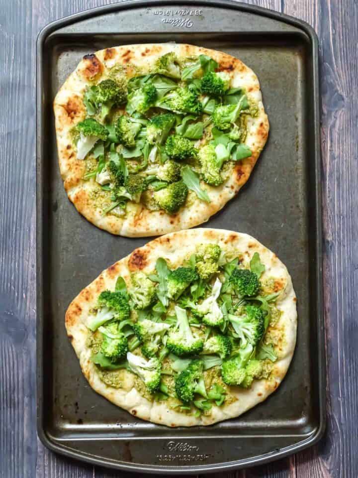 Green Pizza with Broccoli, Arugula, and Pesto – Tasty Oven