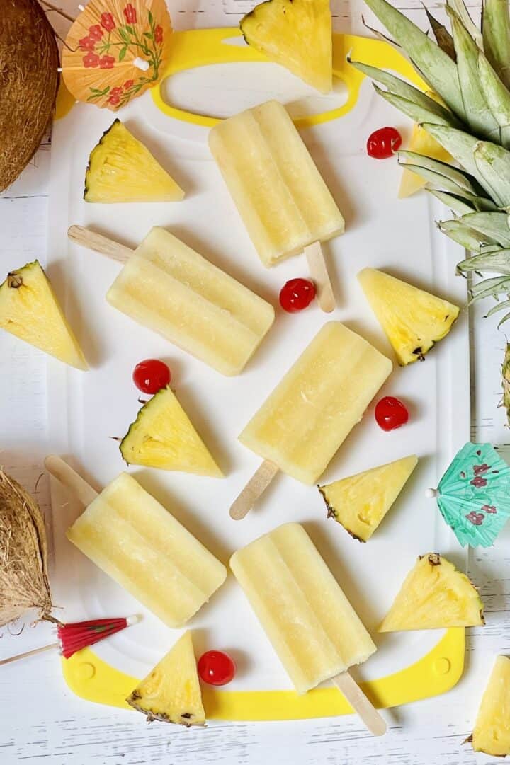 Pina Colada Popsicle – 4 Ingredient Summer Treat!