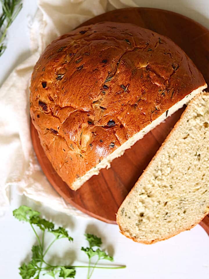 Tomato Basil Bread Recipe - By Hand or in Bread Machine